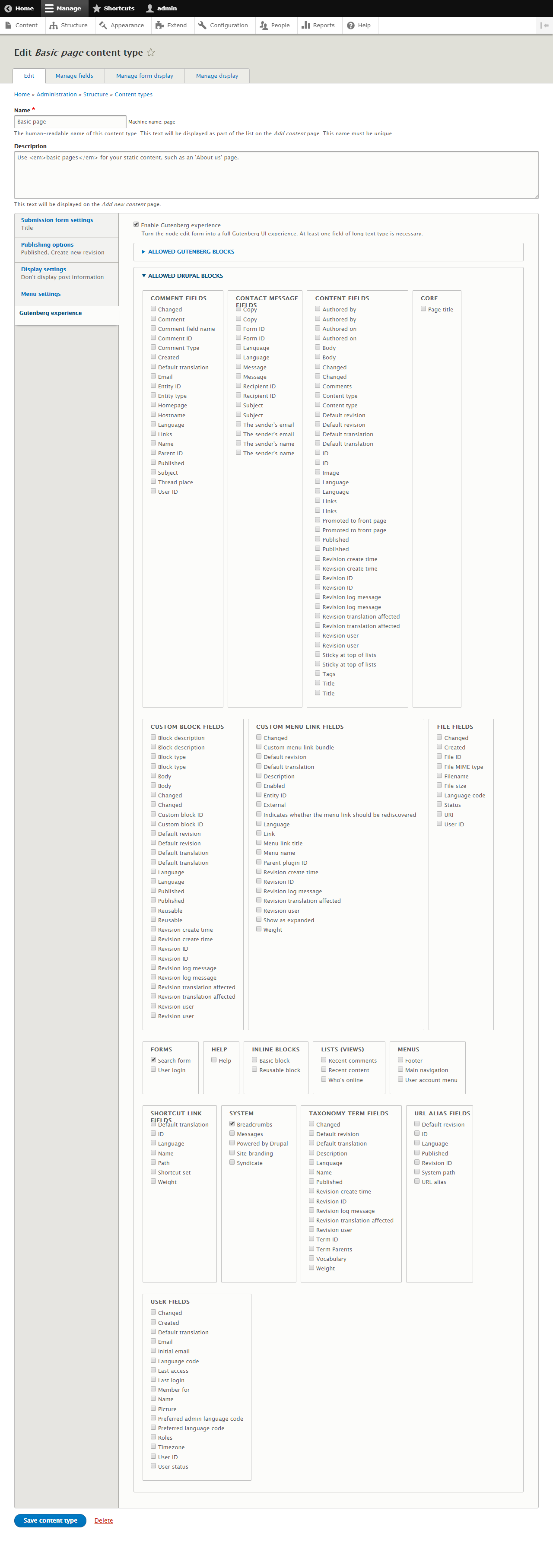 Allowed Drupal Blocks listing irrelevant items [#3095267] | Drupal.org